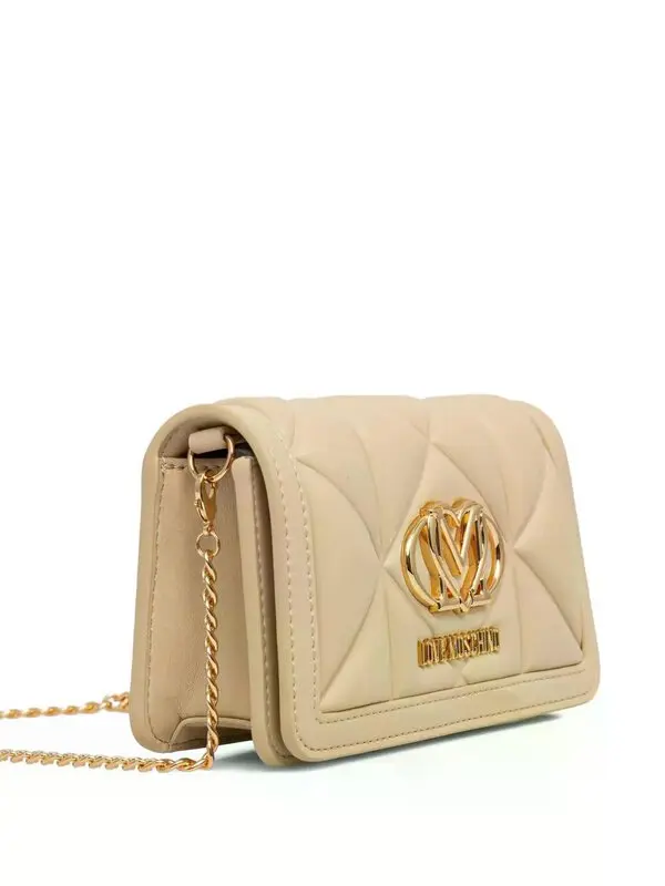 Moschino Quilted Mini Bag With Chain Strap - Neutrals