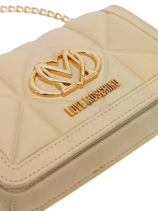 Moschino Quilted Mini Bag With Chain Strap - Neutrals
