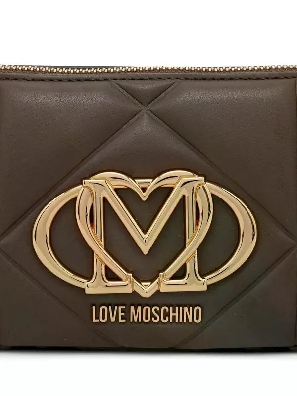 Moschino Quilted Logo Shoulder Bag - Brown