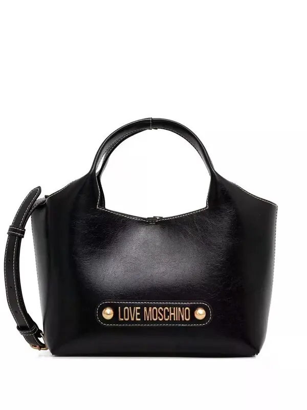 Moschino Logo-plaque Top Tote - Black