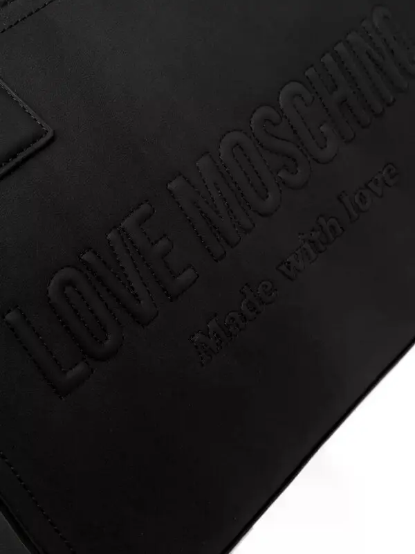 Moschino Embossed Logo Tote Bag - Black