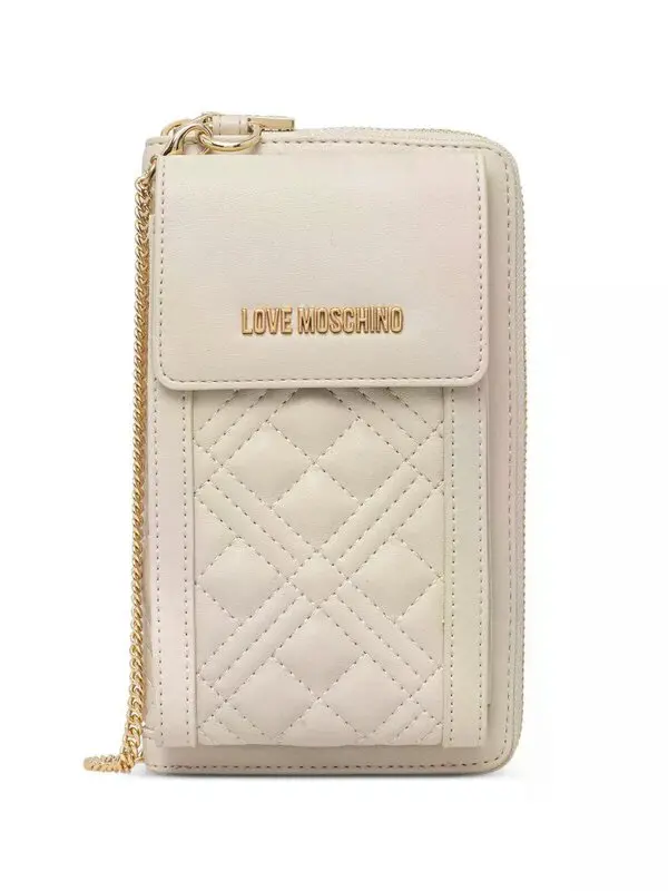 Moschino Quilted Chain-strap Phone Bag - Neutrals