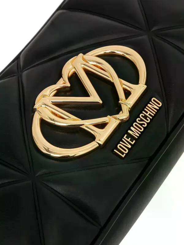 Moschino Quilted Logo-plaque Tote Bag - Black
