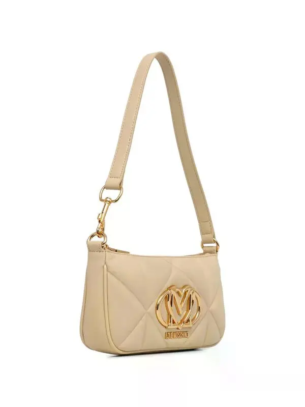 Moschino Quilted Logo-plaque Tote - Neutrals