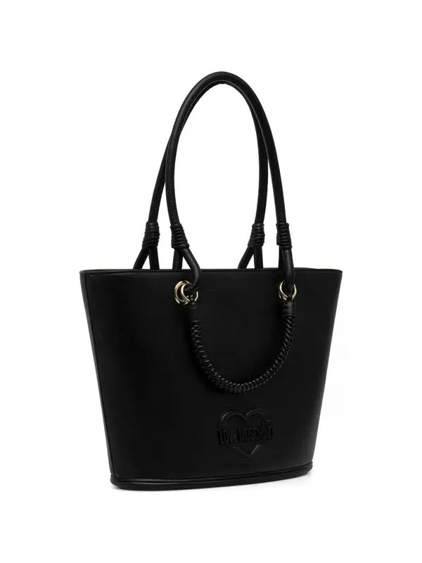 Moschino Braided-handle Heart-detail Tote Bag