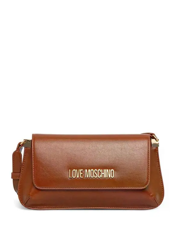 Moschino Logo-plaque Shoulder Bag - Brown