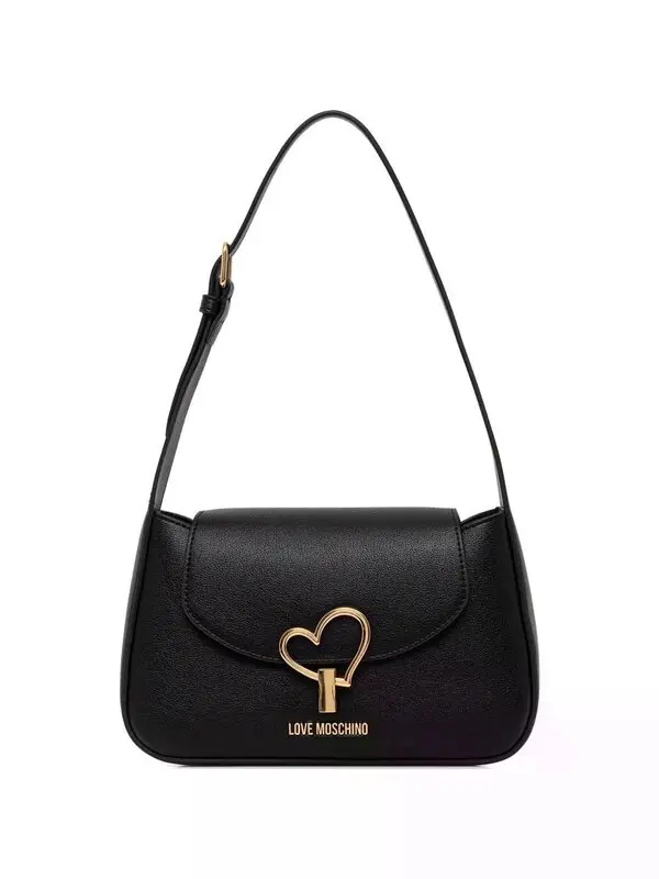 Moschino Heart Turnlock Shoulder Bag - Black