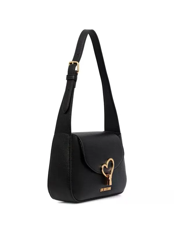 Moschino Heart Turnlock Shoulder Bag - Black