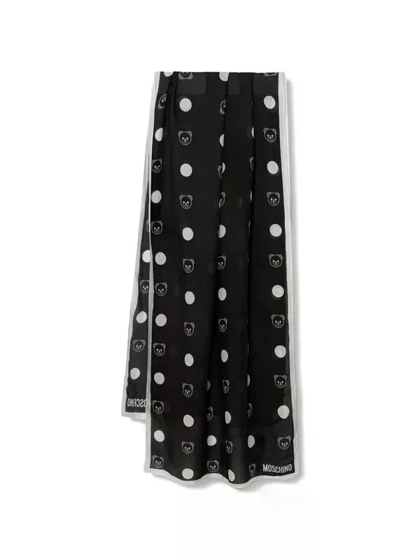 Moschino Printed Silk Scarf - Black