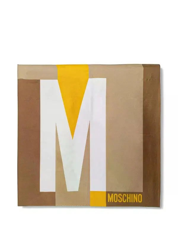 Moschino Silk Shawl Scarf - Neutrals