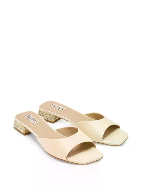 Badgley Mischka Oahu Crystal-embellished Block-heel Sandals - Neutrals