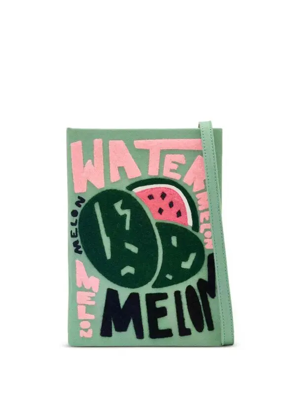 OLYMPIA LE-TAN Watermelon-embroidery Clutch - Green