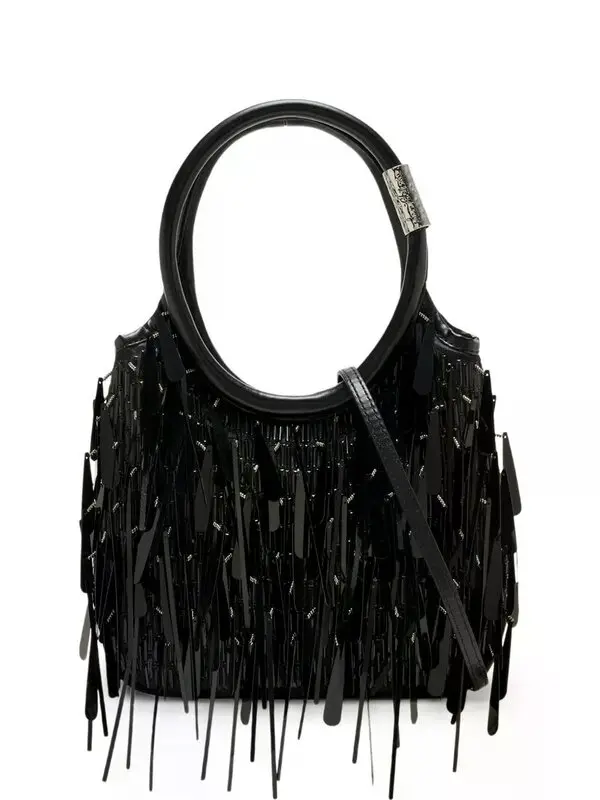 Sam Edelman Beaded Tasseled Tote - Black