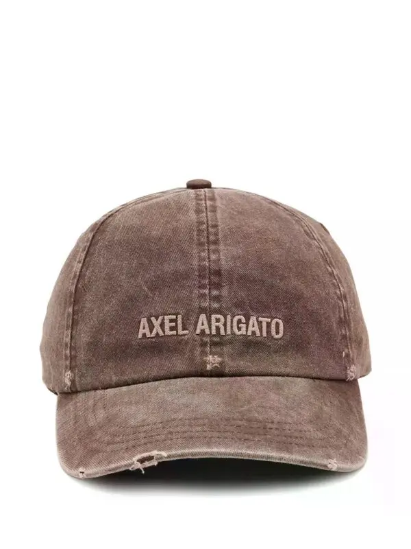 Axel Arigato Distressed-effect Logo-embroidered Baseball Cap - Brown