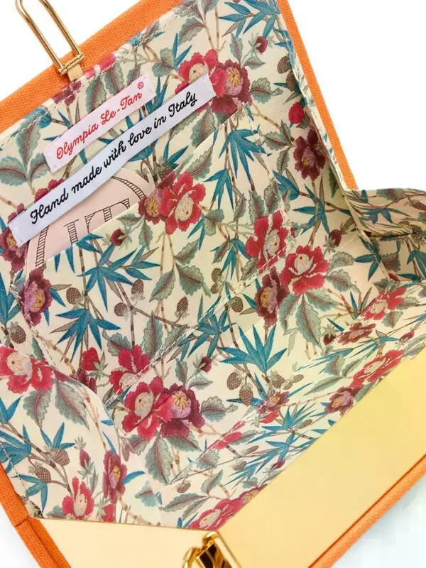 OLYMPIA LE-TAN Appliqué Clutch Bag - Orange