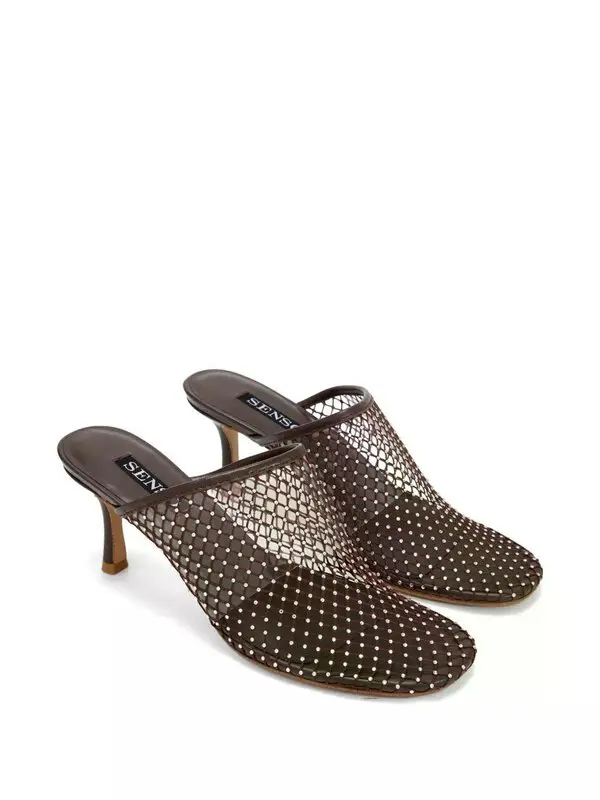 Senso Pam Crystal-embellished Mules - Brown