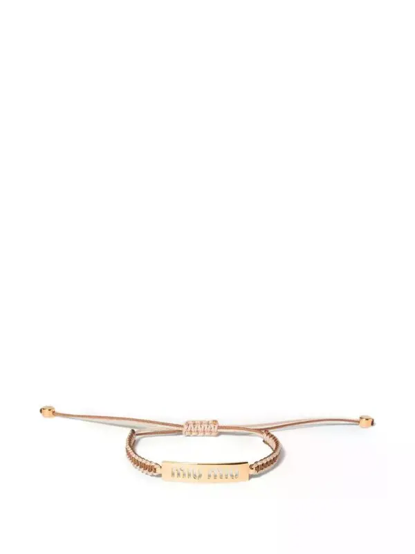 Miu Miu Cotton And Metal Bracelet - Pink