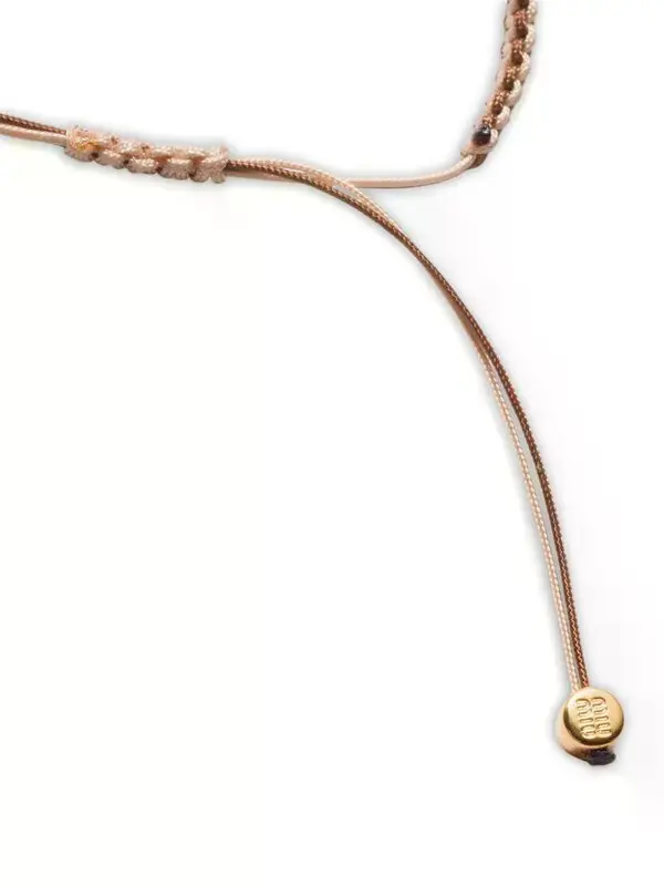 Miu Miu Cotton And Metal Logo Bracelet