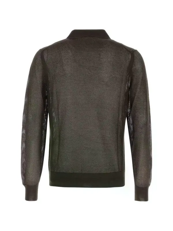 TOM FORD Long-sleeved Mesh T-shirt - Brown