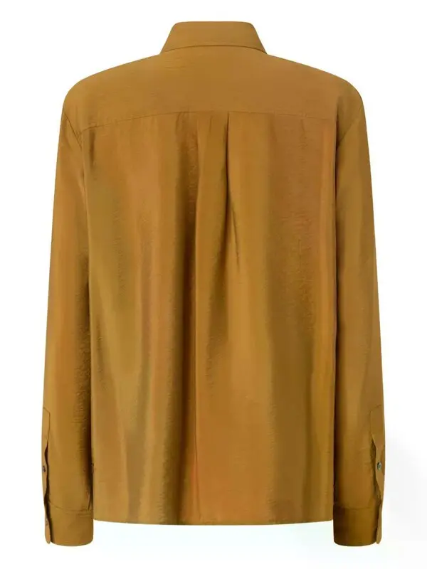 Pinko Long Sleeve Fringed Western Shirt - Brown
