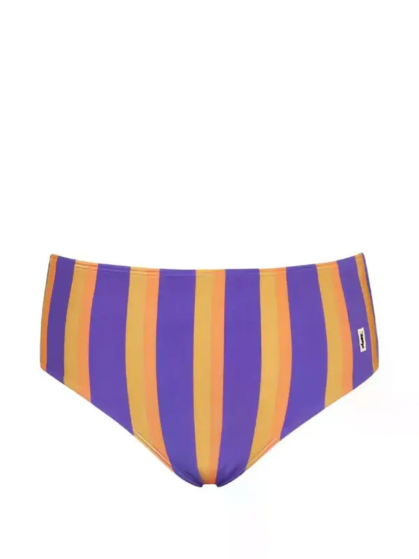 Saint Laurent Striped Bikini Bottom - Purple