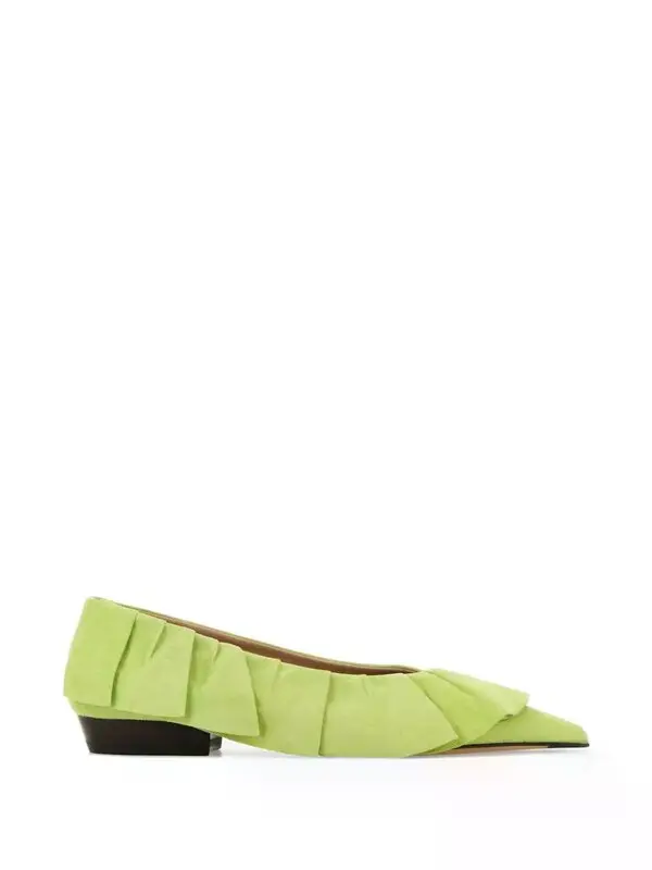 JW Anderson Ruffled Suede Ballet Flats