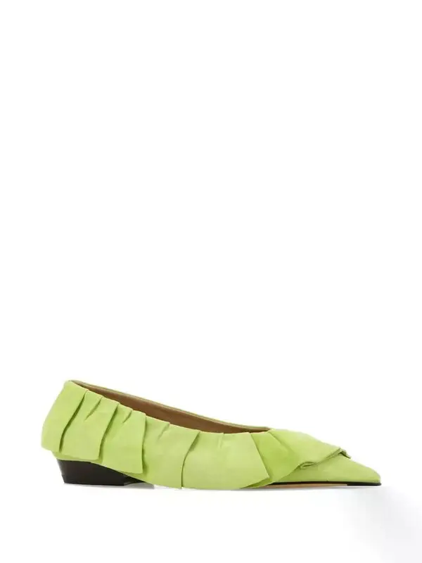 JW Anderson Ruffled Suede Ballet Flats