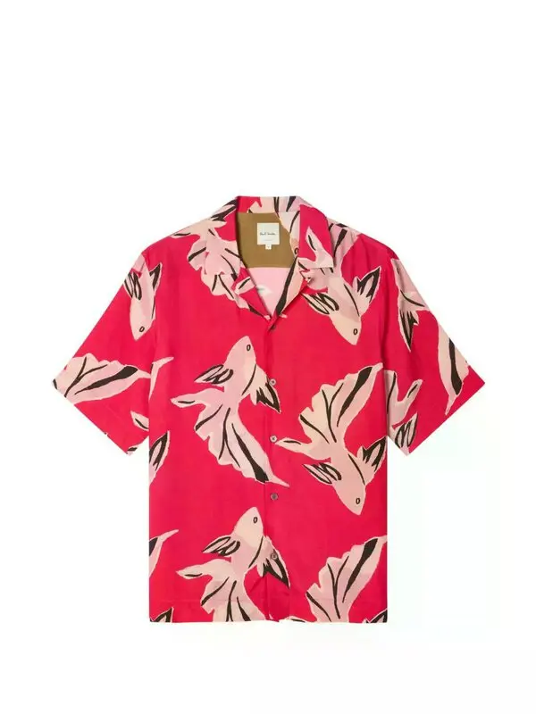 Paul Smith Fish-print Short-sleeve Shirt - Red