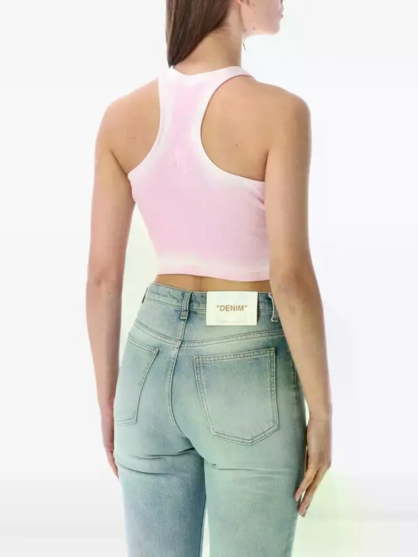 Off-White Ribbed Crop Top