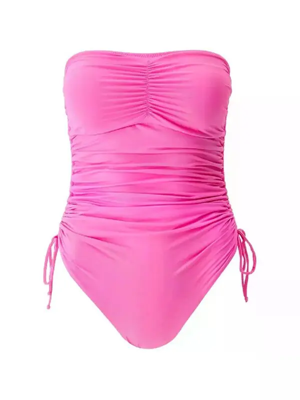 Melissa Odabash Ruched Strapless Swimsuit - Pink