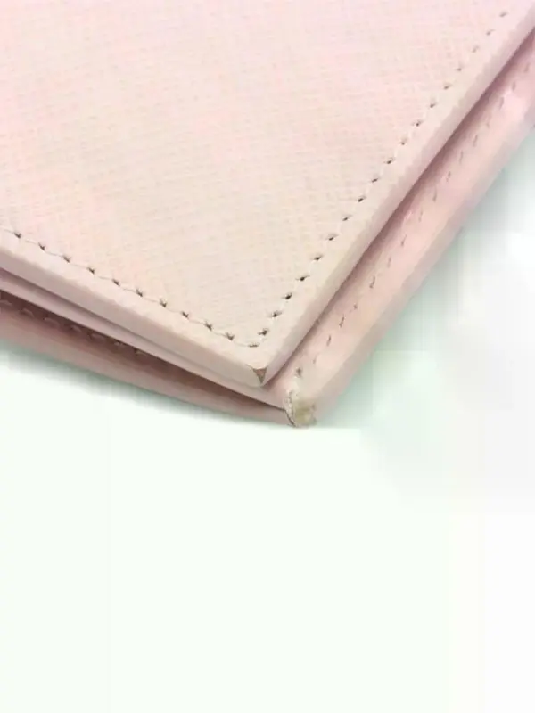 Prada 2010s Saffiano Tab Triangle Logo Bifold Wallet