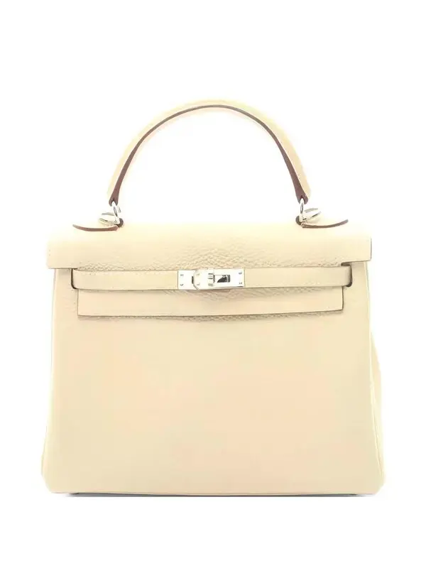 Hermès 2008 Kelly 25 Stitched Leather Handbag - Neutrals