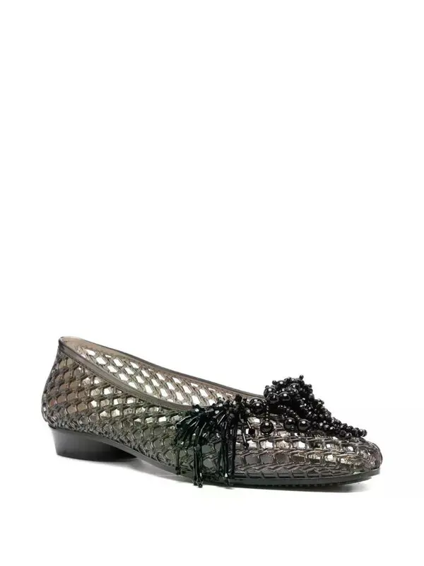 HEAVENLY JELLY Beaded Tassel Ballet Flats