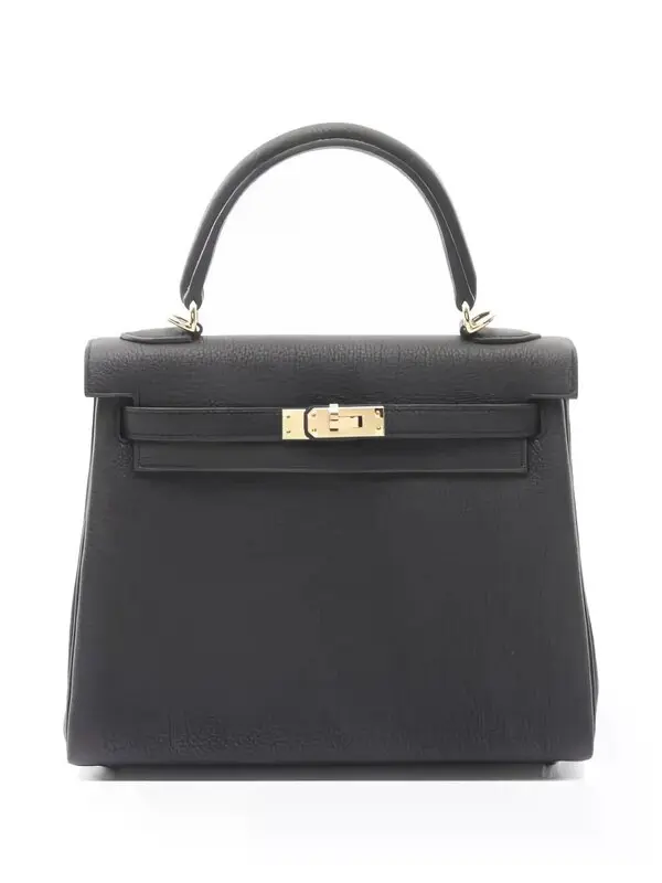 Hermès 2025 Kelly 25 Togo Leather Tote Bag - Black