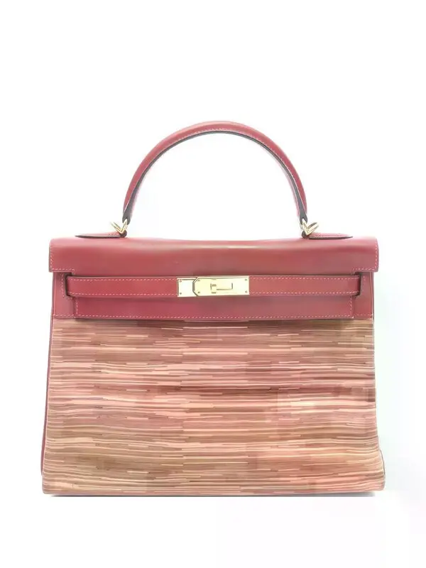 Hermès 2001 Kelly 32 Vibrato Veau Chamonix Tote Bag - Red