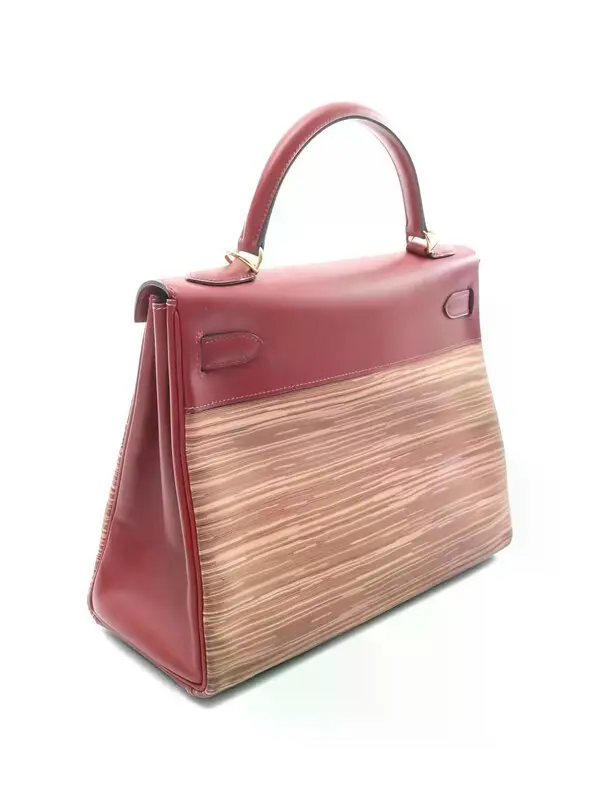 Hermès 2001 Kelly 32 Vibrato Veau Chamonix Tote Bag - Red