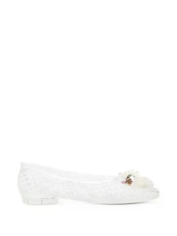 HEAVENLY JELLY Floral Appliqué Ballet Flats