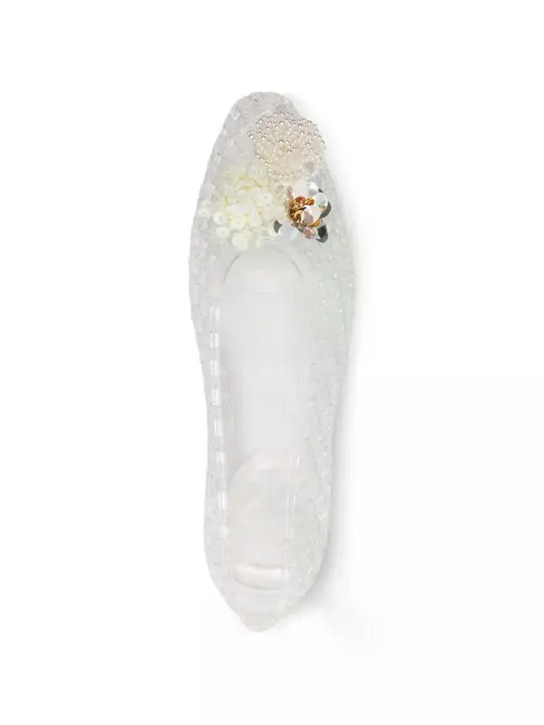 HEAVENLY JELLY Floral Appliqué Ballet Flats