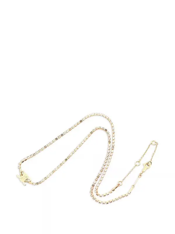 Celine 2010s Triomphe Sparkle Necklace - Gold