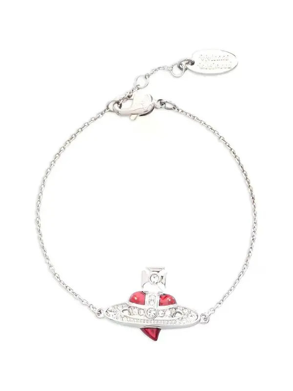 VIVIENNE WESTWOOD Diamante Heart Bracelet - Silver
