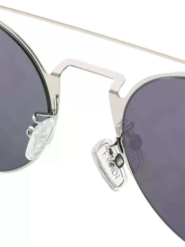 Fendi Ff-pattern Round Sunglasses