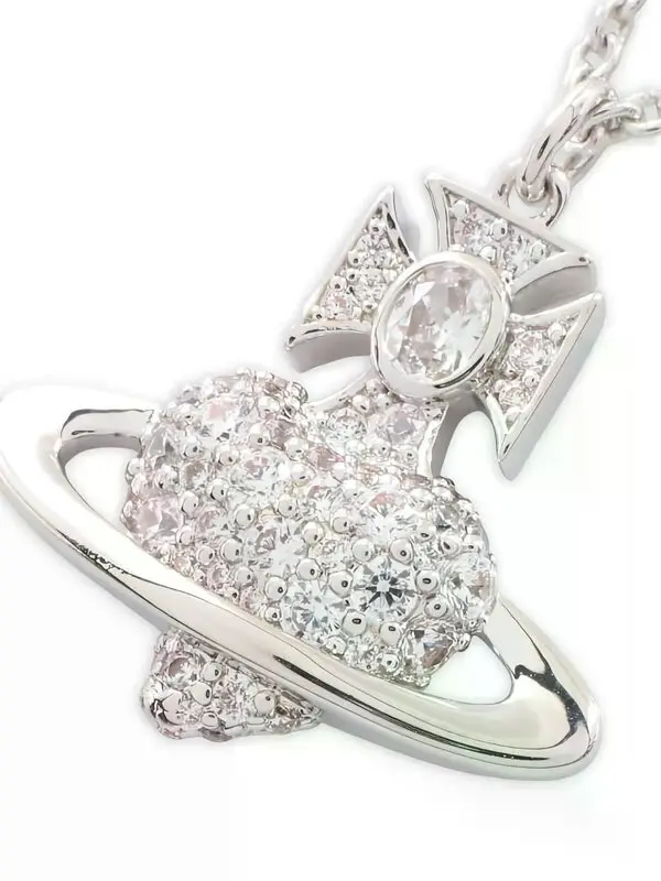 VIVIENNE WESTWOOD 2000s Agnatha Orb Rhinestone Necklace - Silver