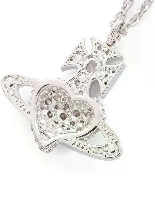 VIVIENNE WESTWOOD 2000s Agnatha Orb Rhinestone Necklace - Silver
