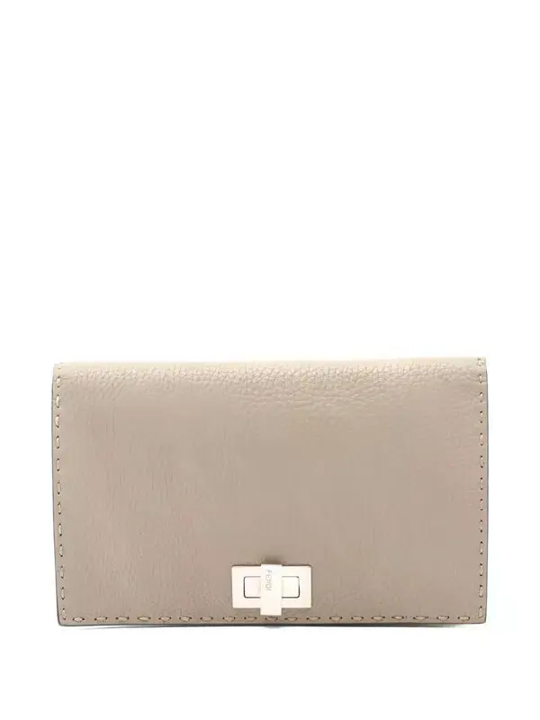 Fendi Selleria Peekaboo Leather Bi-fold Wallet - Neutrals