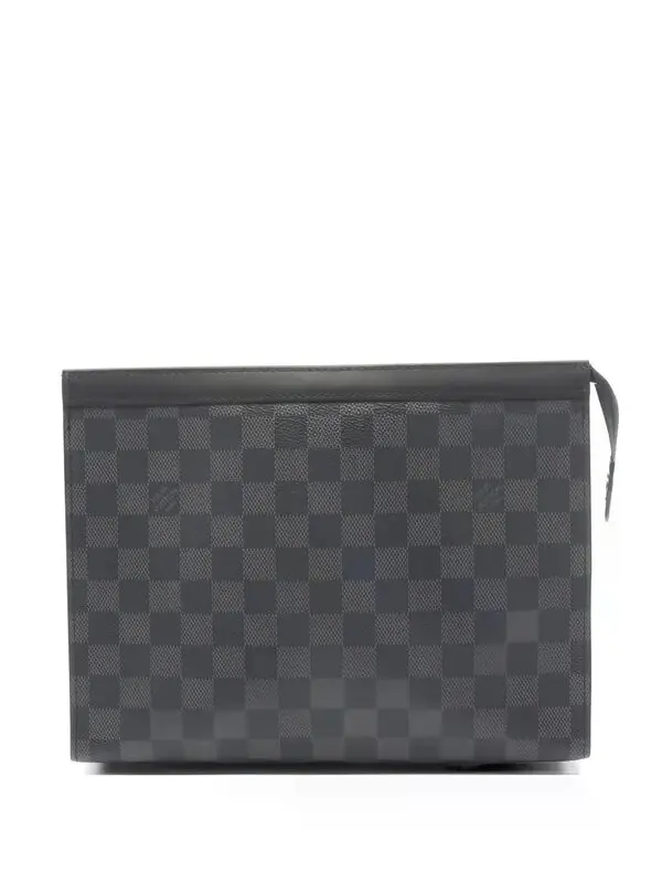 LOUIS VUITTON 2018 Damier Graphite Pochette Voyage Clutch - Black