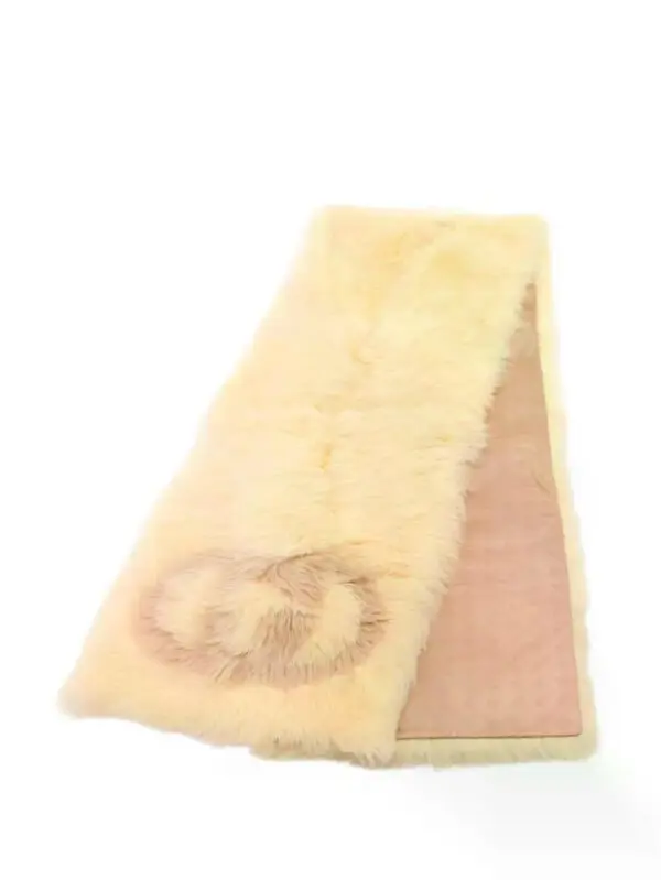 Gucci 2010s Gg-logo Fur Scarf - Yellow
