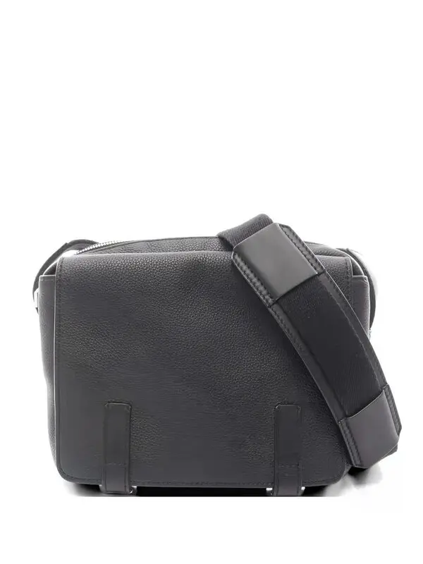Loewe 2010s Xs Military Messenger Leather Bag - Black