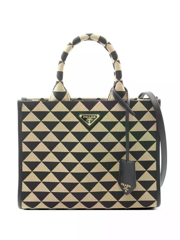 Prada Triangolo-jacquard Tote - Black