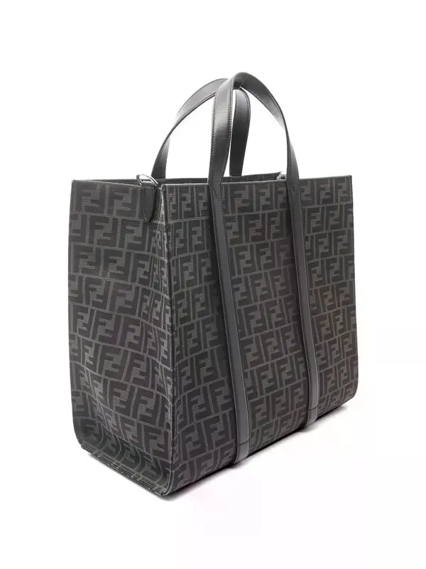 Fendi 2010s Ff Jacquard Handbag - Black