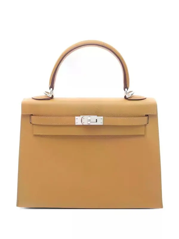 Hermès 2023 Birkin 25 Textured Leather Tote Bag - Neutrals
